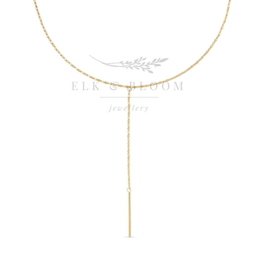 Dainty 14 K Gold Chain Drop Choker Necklace By Elk & Bloom ...