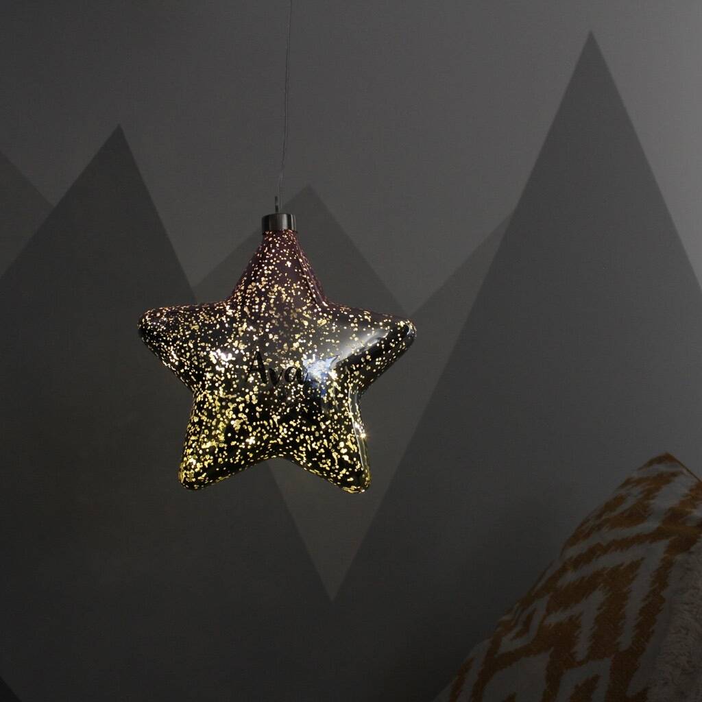 Ombre LED Personalised Hanging Star Light Decoration By Olivia Morgan Ltd