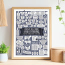 Personalised Kitchen Print How To Cook Everything By Paper Plane ...