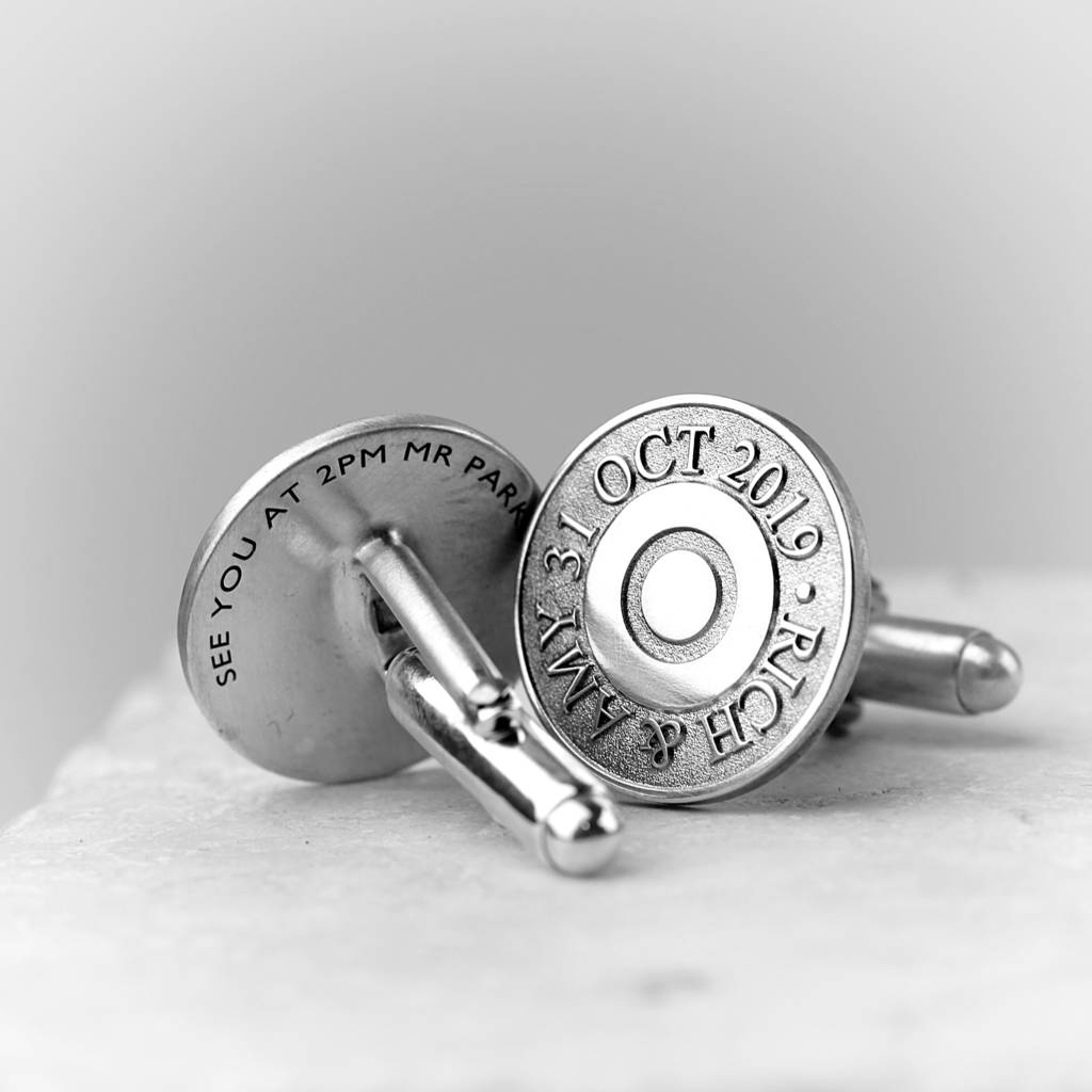 Personalised Silver Bullet Cufflinks By Morgan & French ...