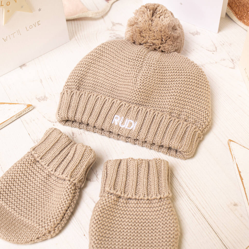 Personalised Big Bobble Knitted Baby Hat By Toffee Moon ...