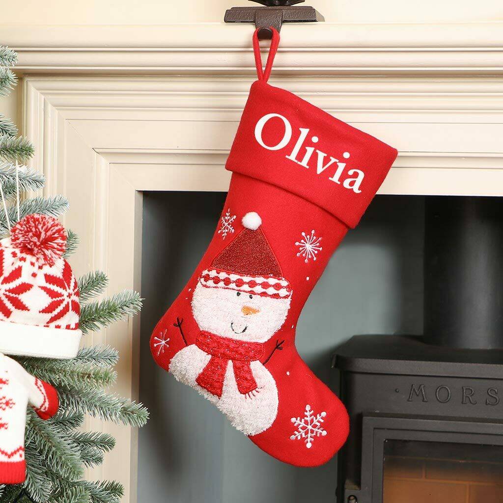personalised novelty snowman christmas stocking by dibor ...