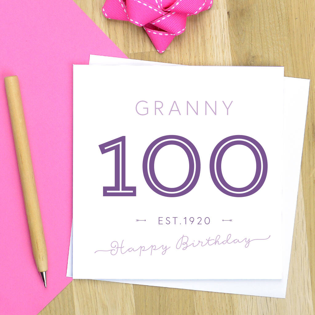 Established 100th Birthday Card By Pink And Turquoise ...