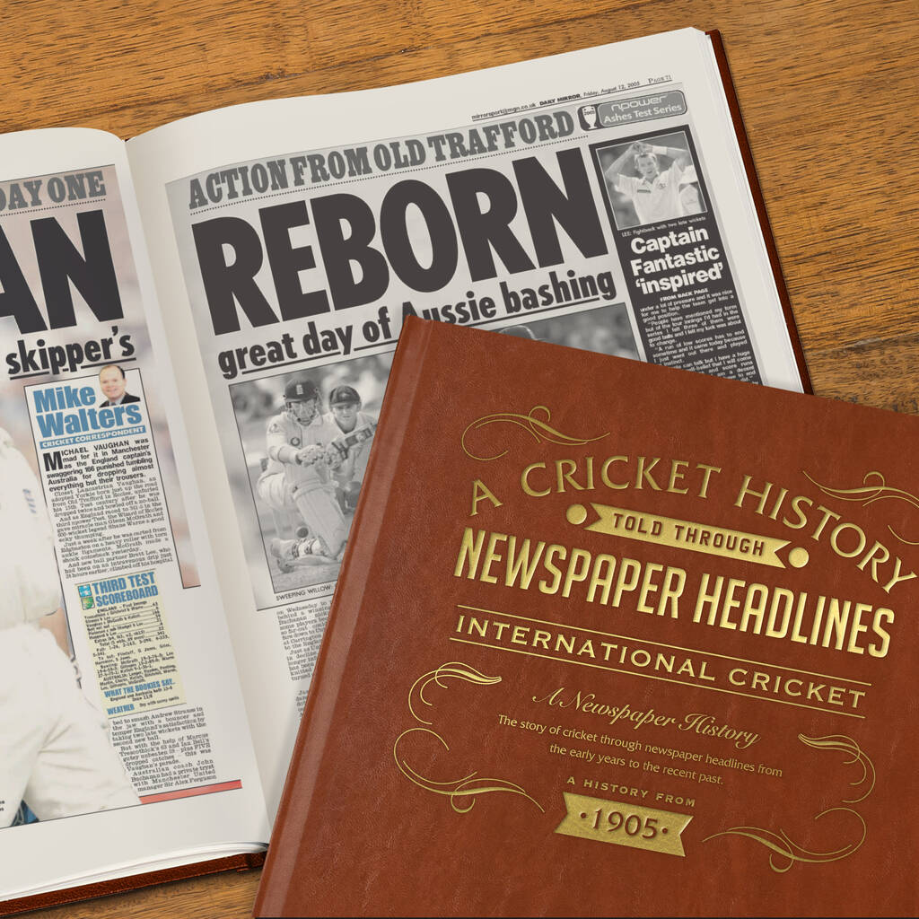 Cricket Personalised UK Sports Gift Newspaper Book By Historic ...