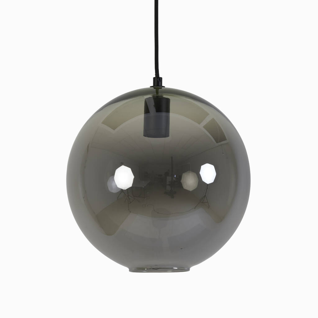 Orb Smoked Grey Glass Pendant Light By horsfall & wright