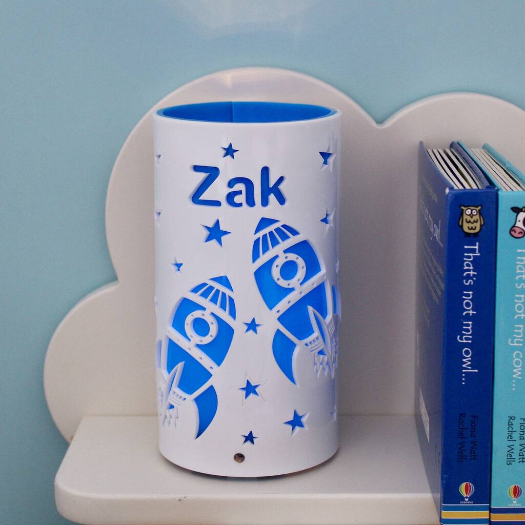 Personalised Rocket LED Night Light By Kirsty Shaw | notonthehighstreet.com