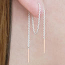 Silver And Gold Threader Chain Earrings By Otis Jaxon | notonthehighstreet.com