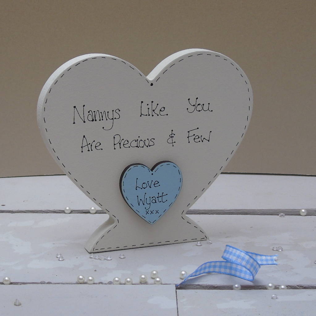 personalised wooden heart for nanny by craft heaven ...
