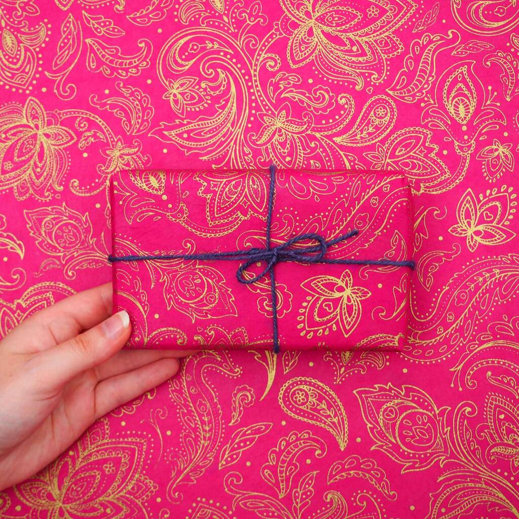 Paisley Lokta Gift Wrap By Paper High