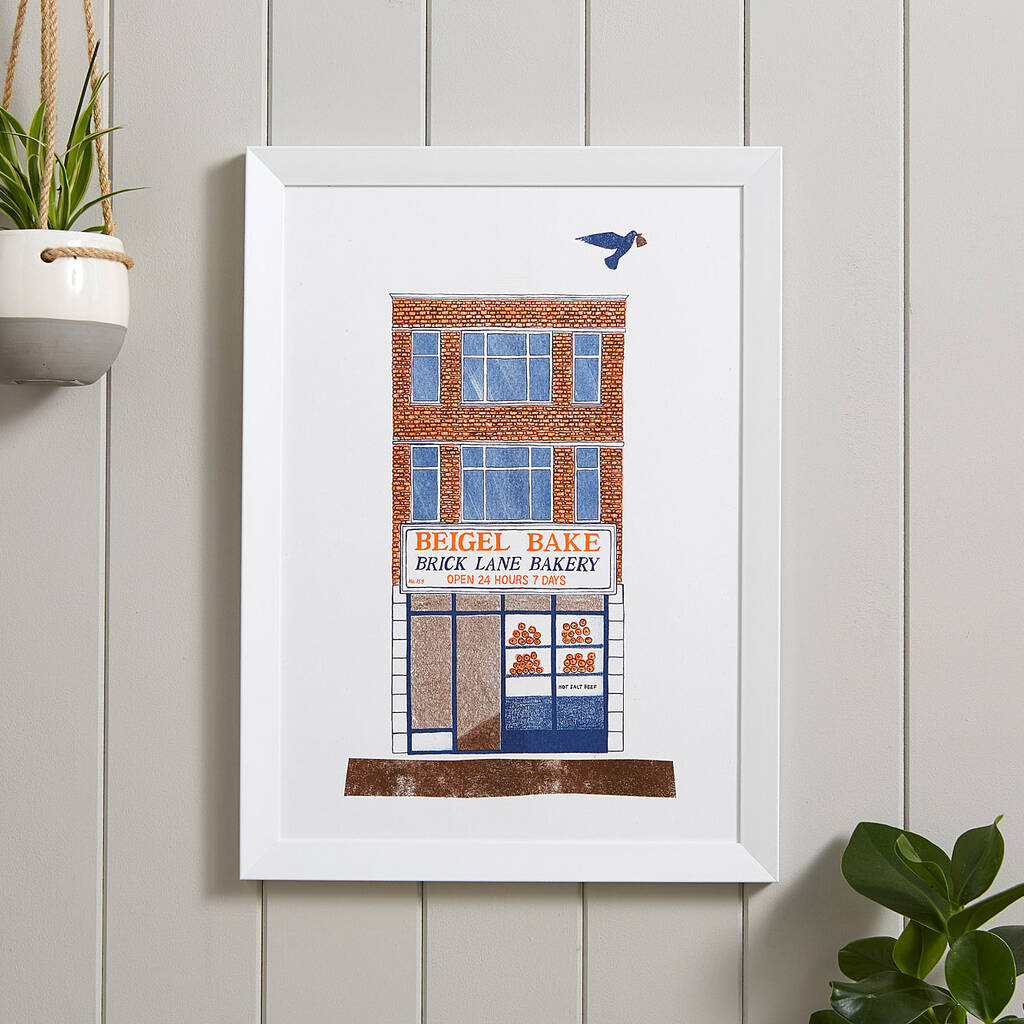 beigel bake risograph print by rosa & clara designs ...