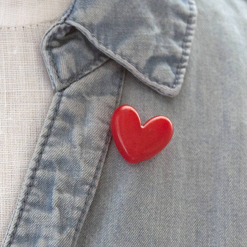 Vivid Red Love Heart Pin On Giftcard By Grace & Valour ...