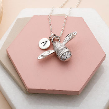 Personalised Silver Bee Necklace By Sophie Jones Jewellery ...