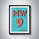 Nw9 Harrow London Typography Postcode Print By Ec Crafted ...
