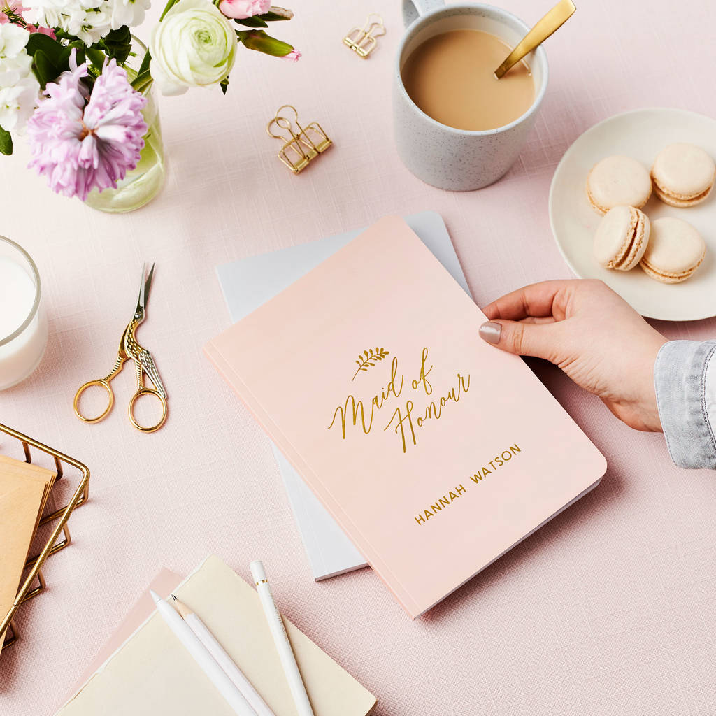 Personalised Maid Of Honour Softback Notebook By Martha Brook