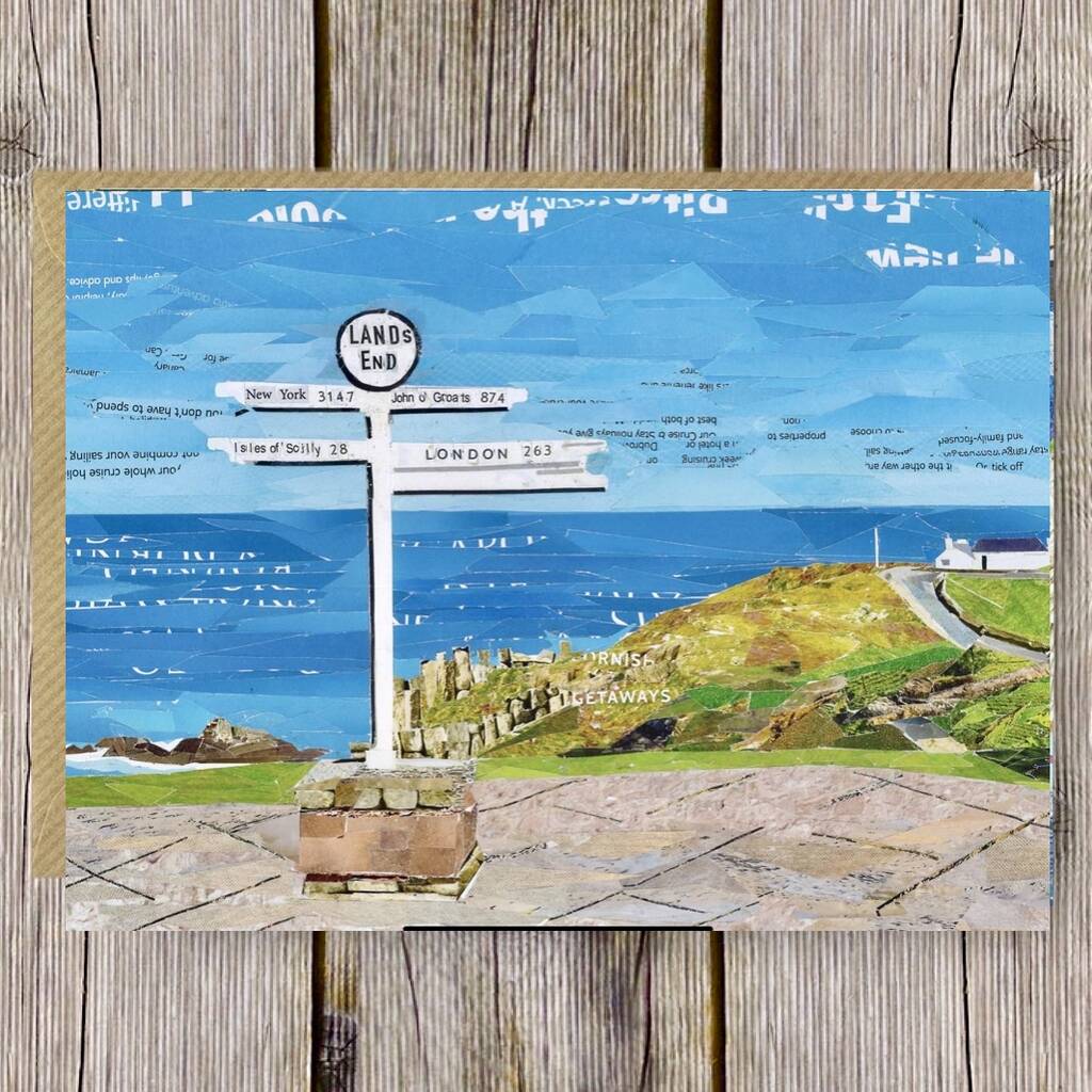 Lands End Signpost Card By Junk Mail Art | notonthehighstreet.com