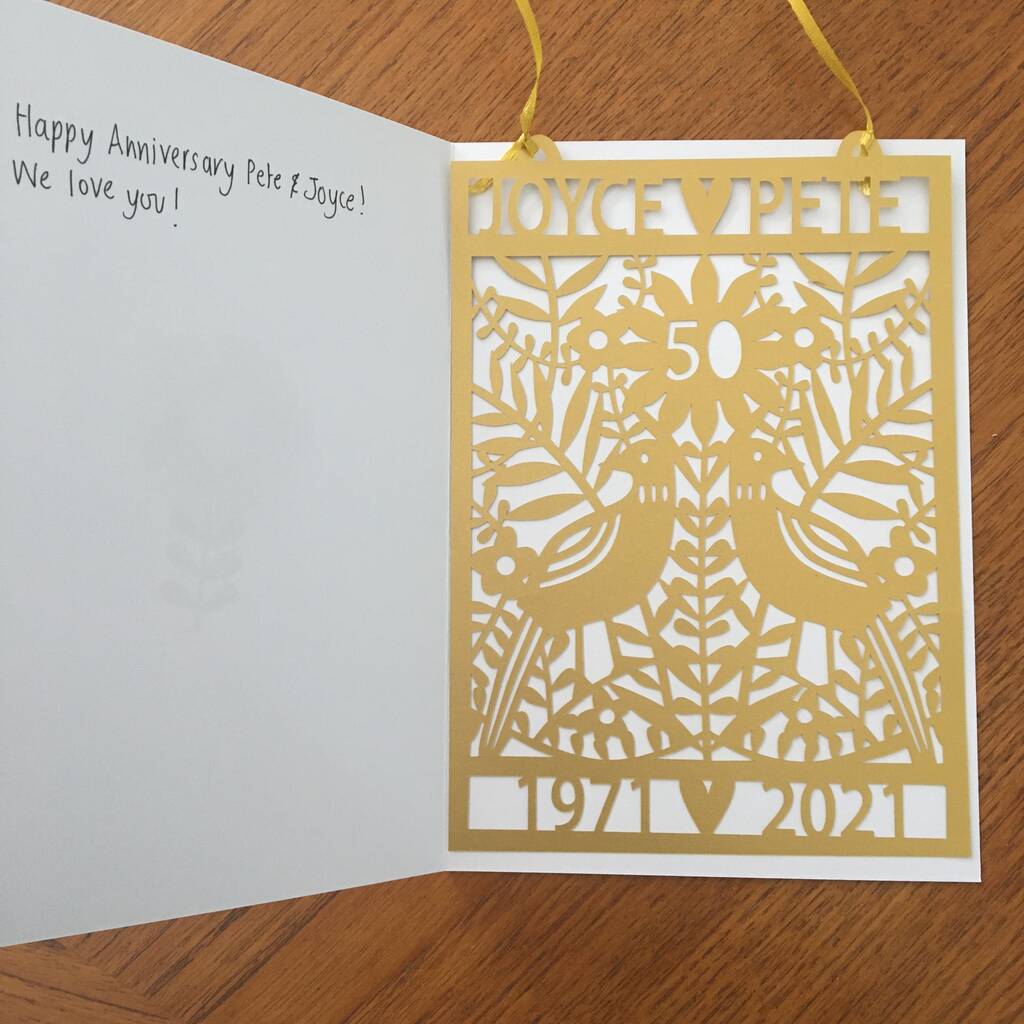 Golden Wedding Anniversary Papercut By Caroline Rees ...