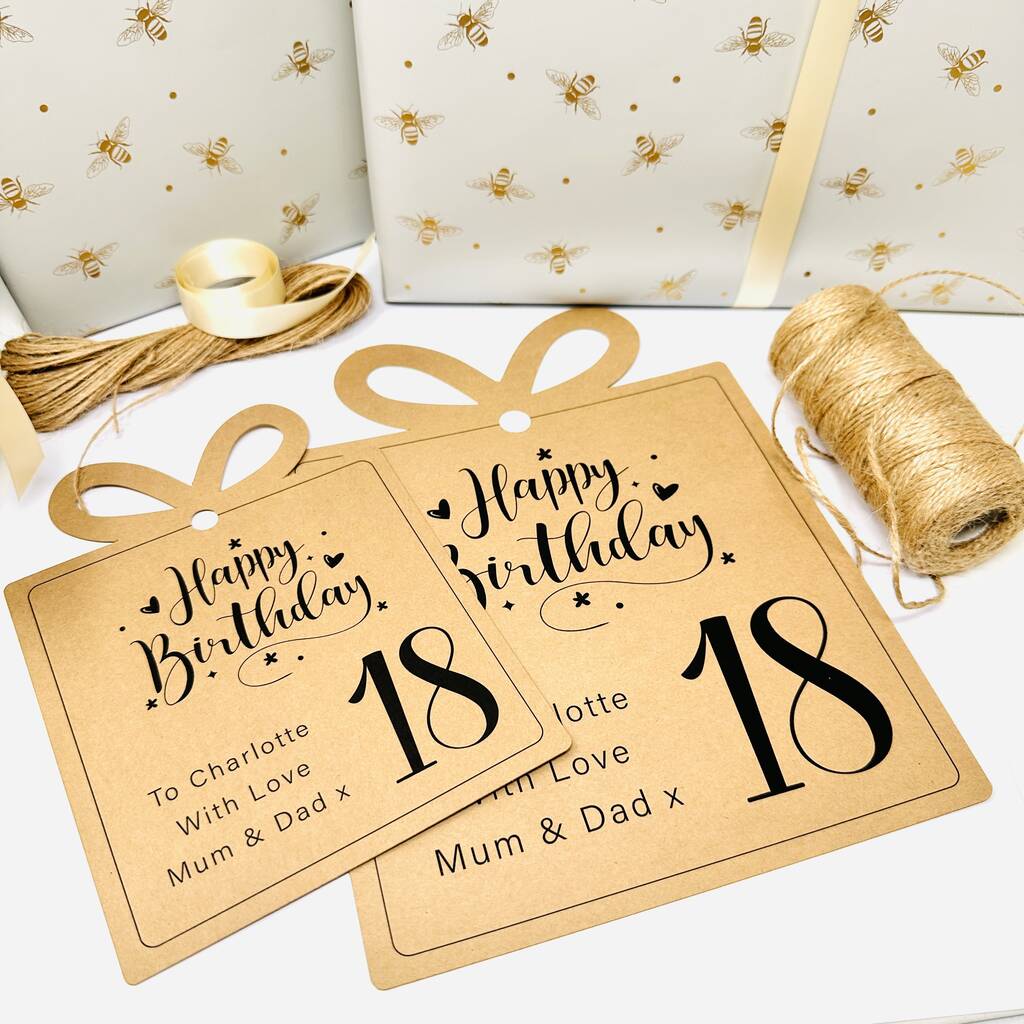 Gift Box Shaped Large Gift Tags By Lovethelinks