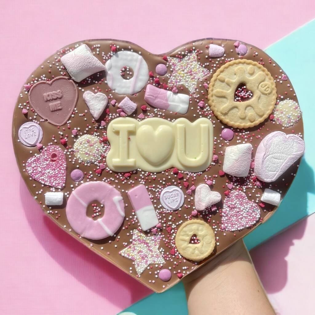 I Love You Heart Chocolate Slab By Choc Til You Drop ...
