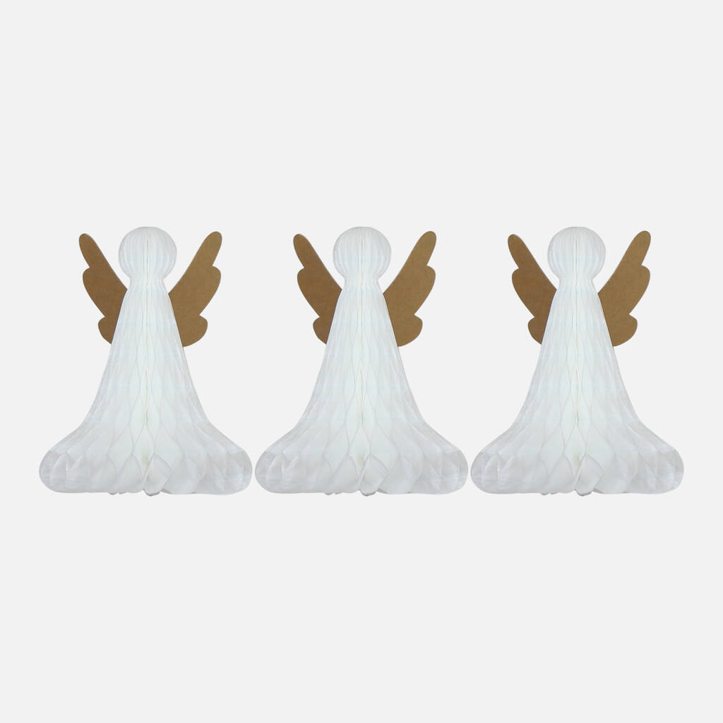 Christmas Angel Pack Of Three White 15cm By The Conscious ...