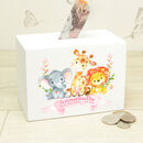 Personalised Jungle Animals Wooden Money Box By Dreams To Reality ...