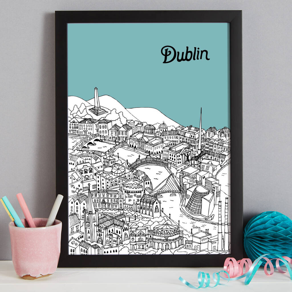 Personalised Dublin Print By Tessa Galloway Illustration ...