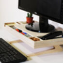 Birch Ply Desktop Screen Stand With Inbuilt Desk Tidy By Flyp Furniture ...