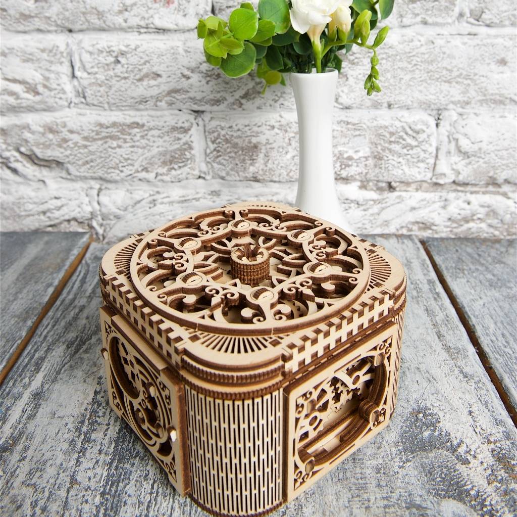 treasure box wooden self assembly kit ugears by friendly gifts ...