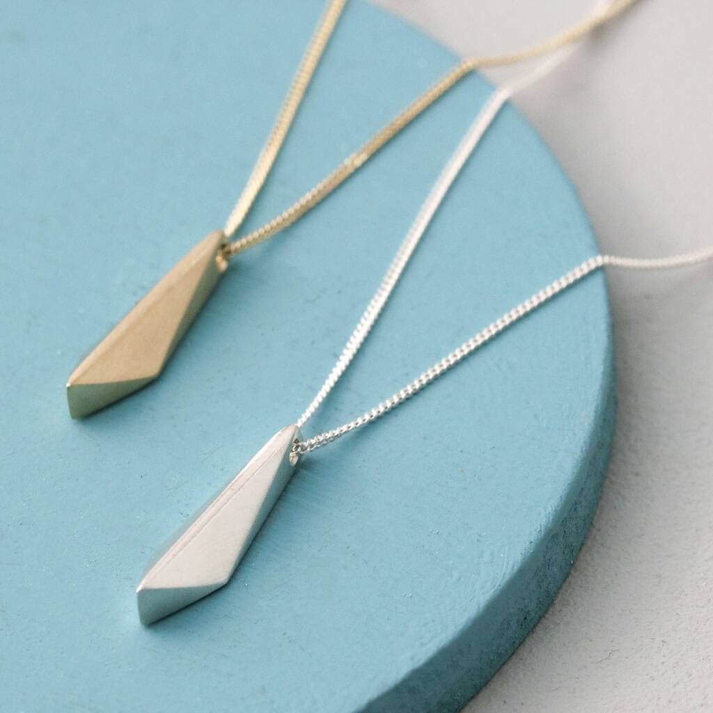 Solid 9ct Gold Kite Shape Pendant By Louy Magroos