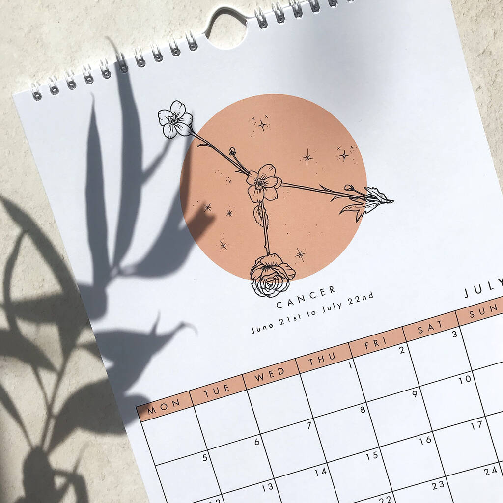 2021 Zodiac Constellation And Birth Flowers Calendar By Lara Vinck ...