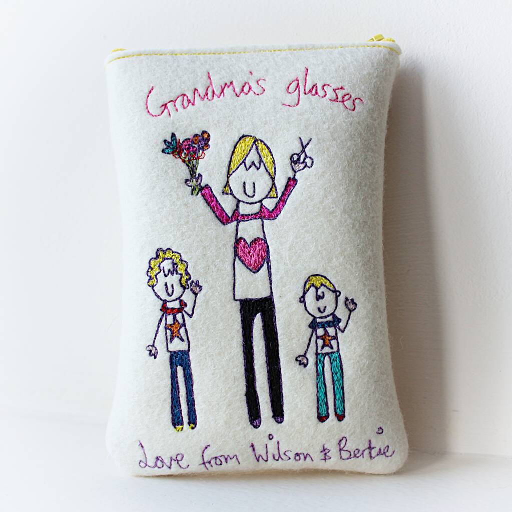 Personalised Embroidered Granny's Glasses Case By Seabright Designs ...