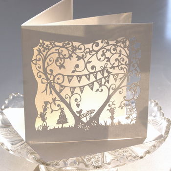 Pearl Wedding Anniversary Laser Cut Card By The Hummingbird Card ...