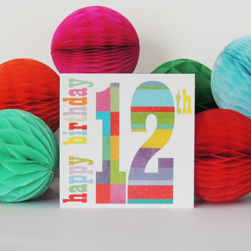 sparkly 12th birthday card by kali stileman publishing ...