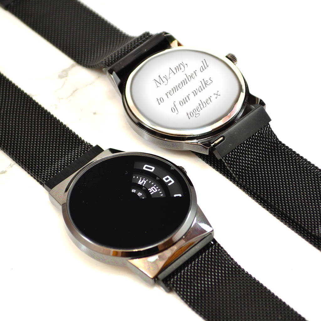 Black Personalised Watch With No Hands By GiftsOnline4U Notonthehighstreet