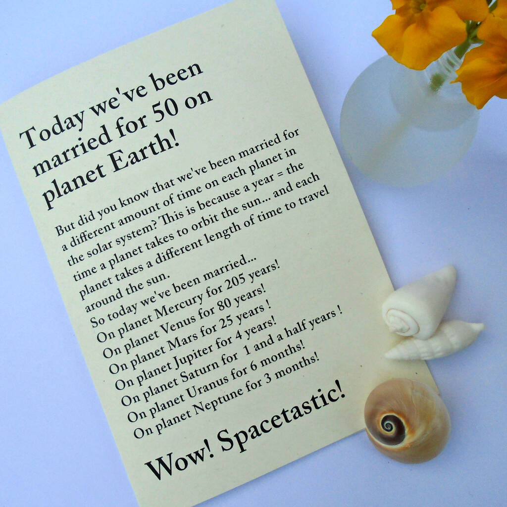 Personalised Anniversary Planets Card By Yellow Green Blue ...