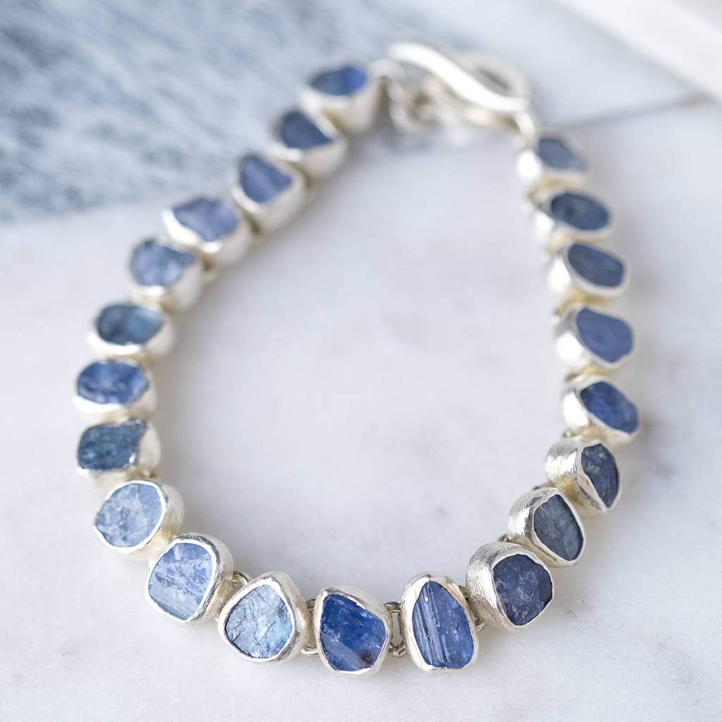 high quality rare tanzanite gemstone silver bracelet by sugar mango ...