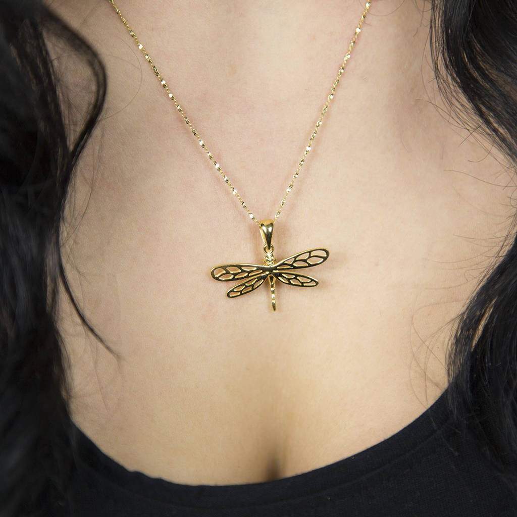 Gold Plated Sterling Silver Dragonfly Necklace By Martha Jackson ...