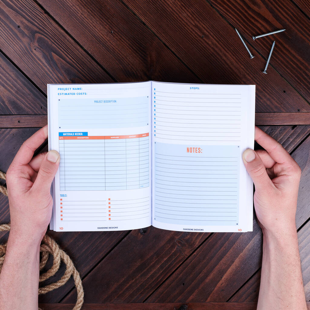 Personalised Diy Notes And Plans Notebook By Oakdene Designs