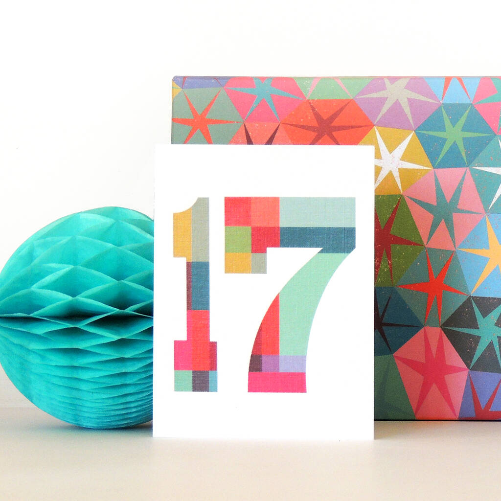 Mini Number Seventeen Card By Kali Stileman Publishing