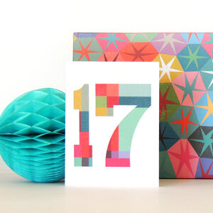 Mini Number Seventeen Card By Kali Stileman Publishing