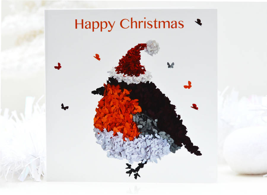Smiley Face And Butterfly Christmas Card By Inkywool Butterfly Art ...