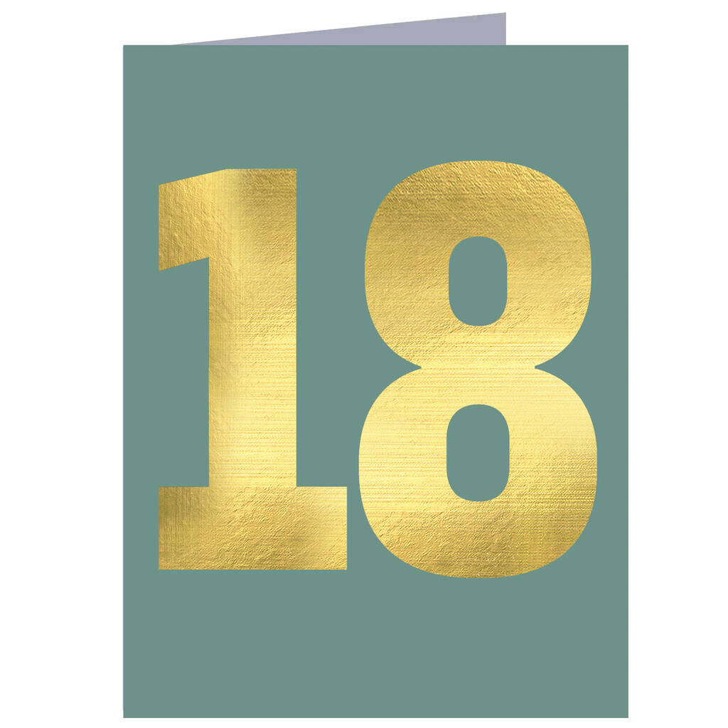 Mini Gold Foiled Number Eighteen Card By Kali Stileman Publishing