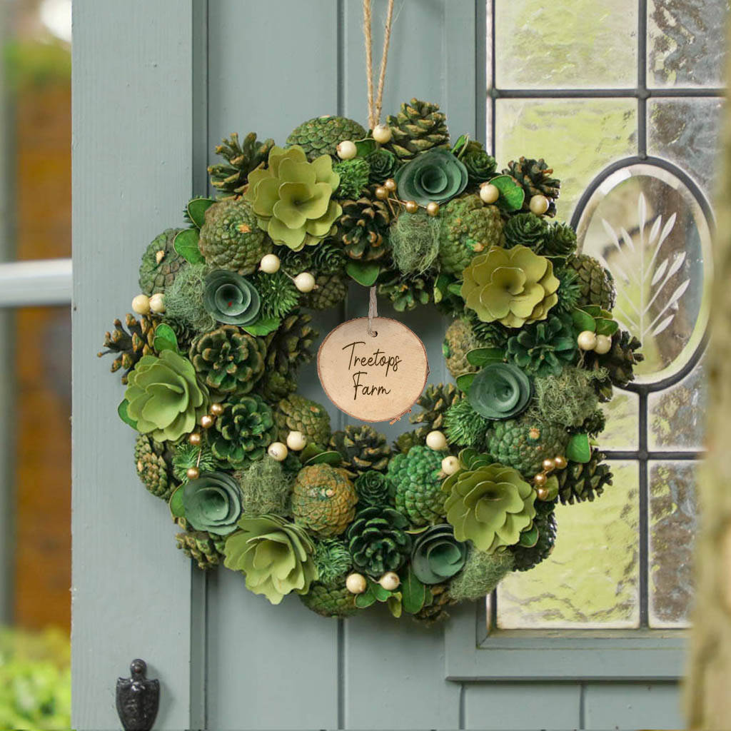 Personalised Summer Succulents Door Wreath By Dibor ...