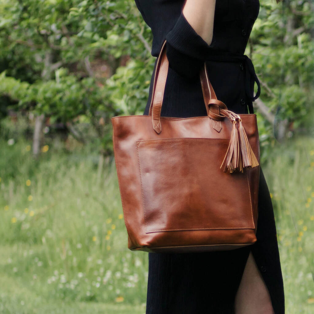 Leather Shopper Tote Bag, Tan By The Leather Store | notonthehighstreet.com