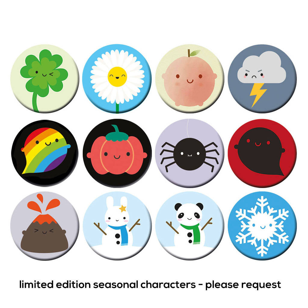 set of ten assorted kawaii badges by asking for trouble ...