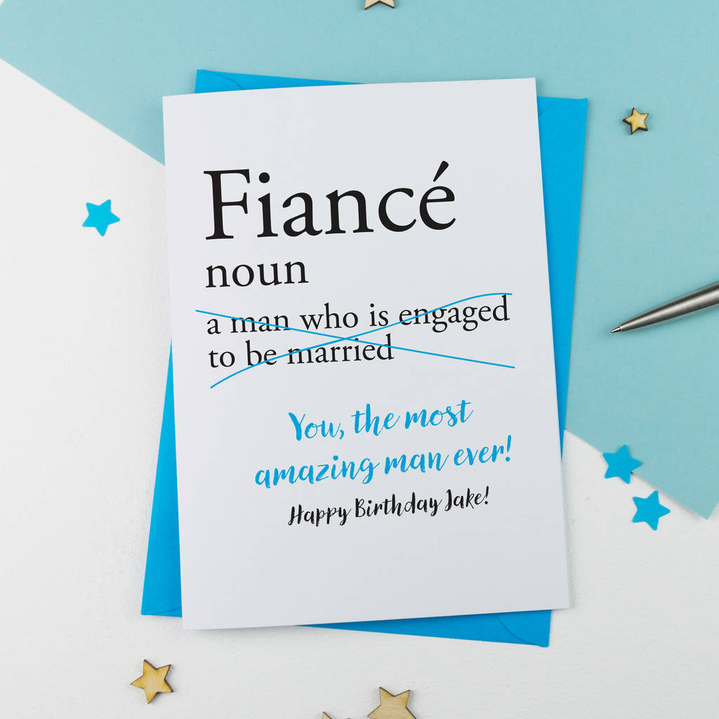 Fianc Personalised Birthday Card By A Is For Alphabet 