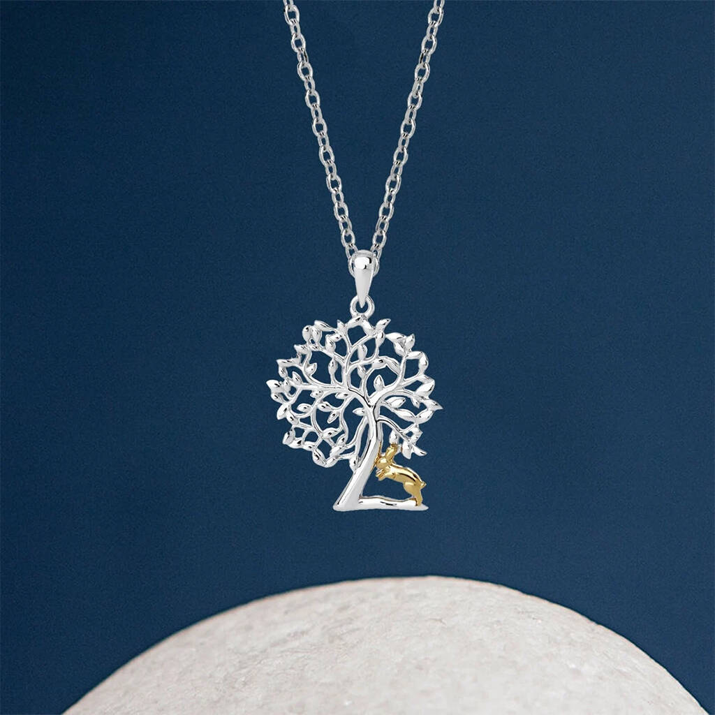 Personalised Tree Of Life Pendant Necklace With Rabbit By Songs of Ink ...