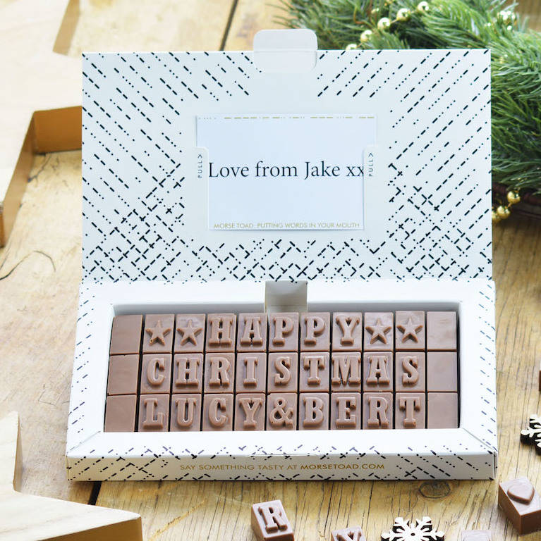 personalised chocolate gift in a large box by morse toad chocolate ...