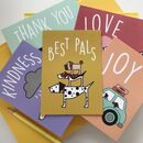 Set Of Five Happy And Positive Postcards By Just Toppers ...
