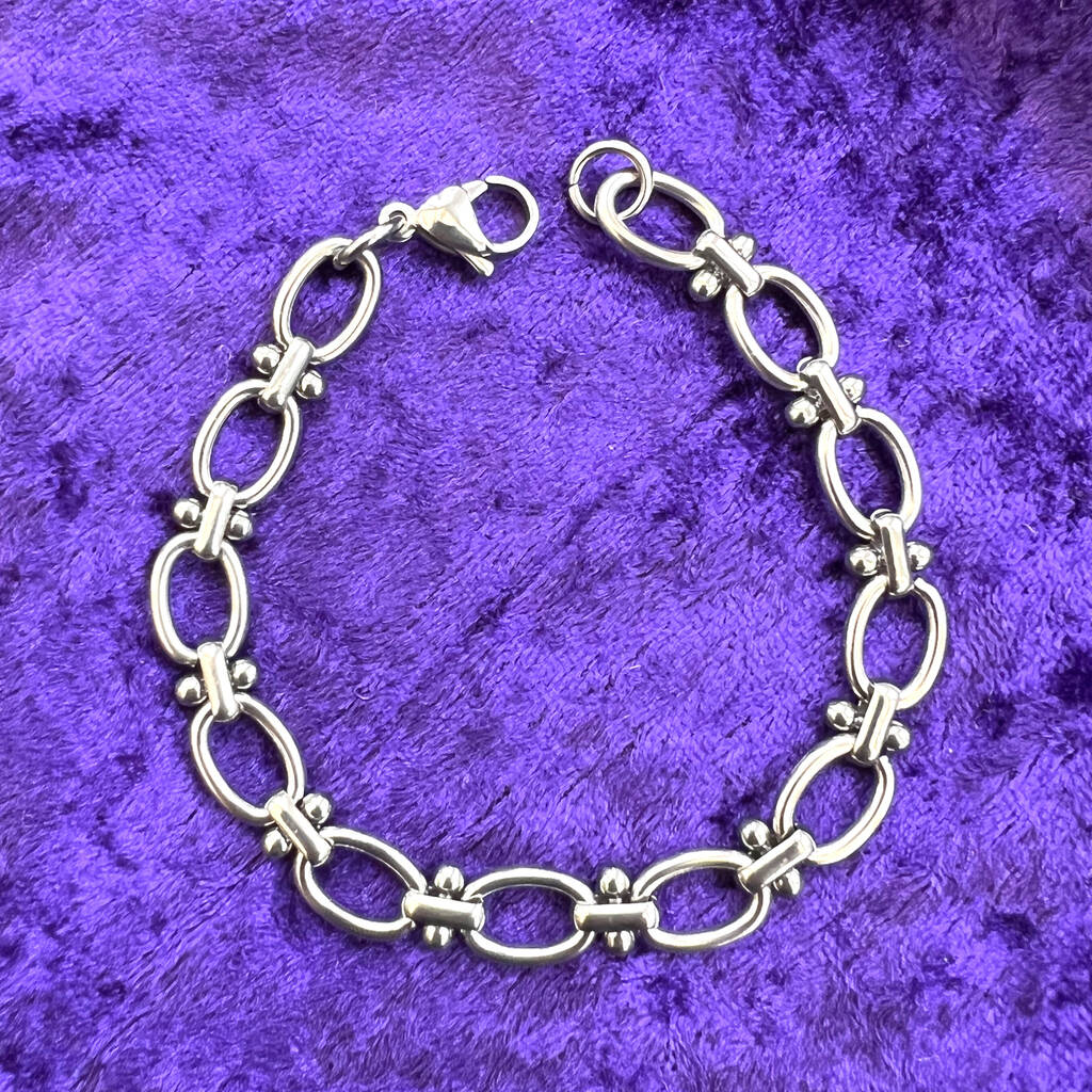 Stainless Steel Chunky Chain Bracelet By Vintage Lane ...
