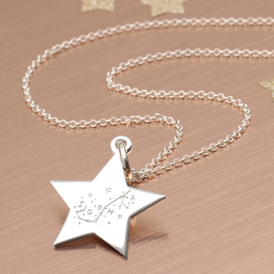 personalised sterling silver constellation star pendant by hurleyburley ...